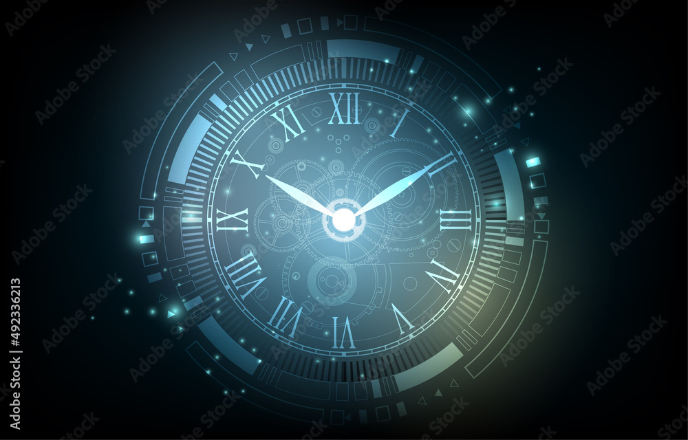 Vector futuristic technology cyber clock concept Stock Vector | Adobe Stock