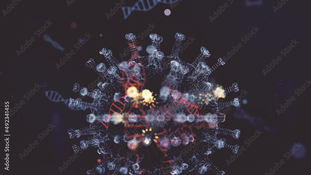 Virus And Bacteria Under Electron Microscope. Viral Epidemic Disease ...