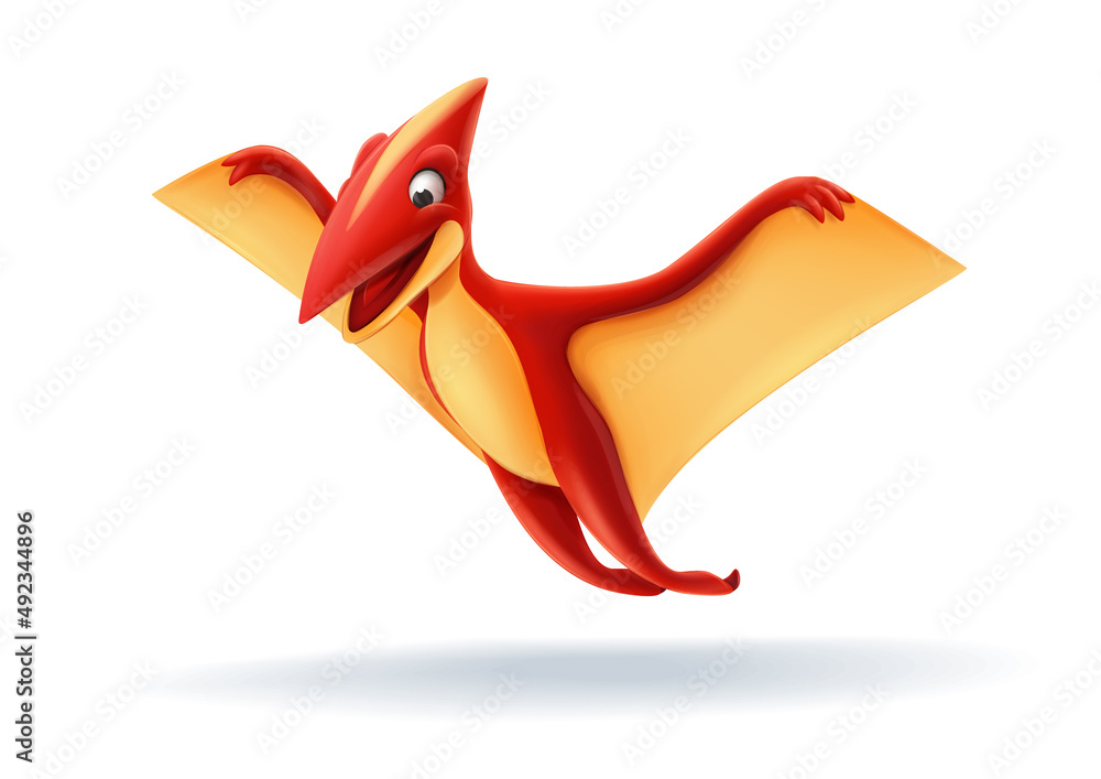 cute cartoon pterosaur in vector Stock Vector | Adobe Stock