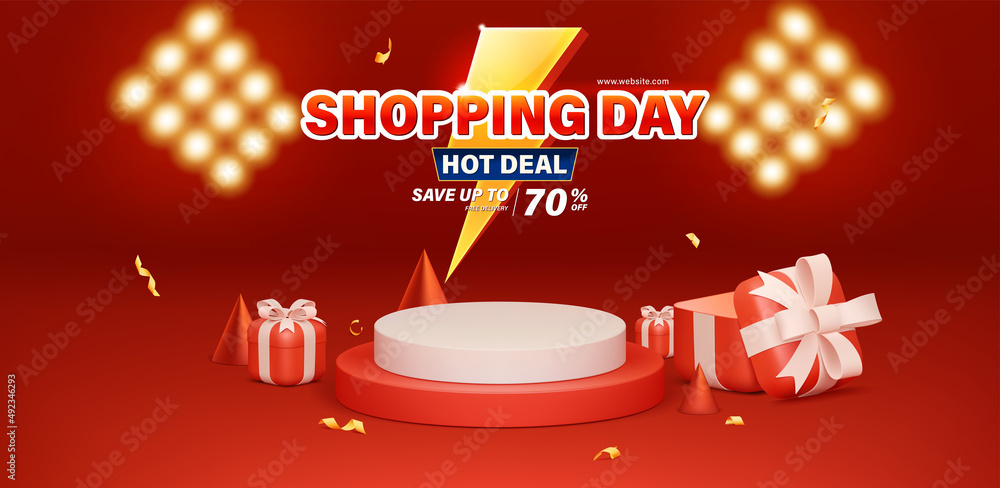 Shopping day and hot deal sale banner template design for web or social ...