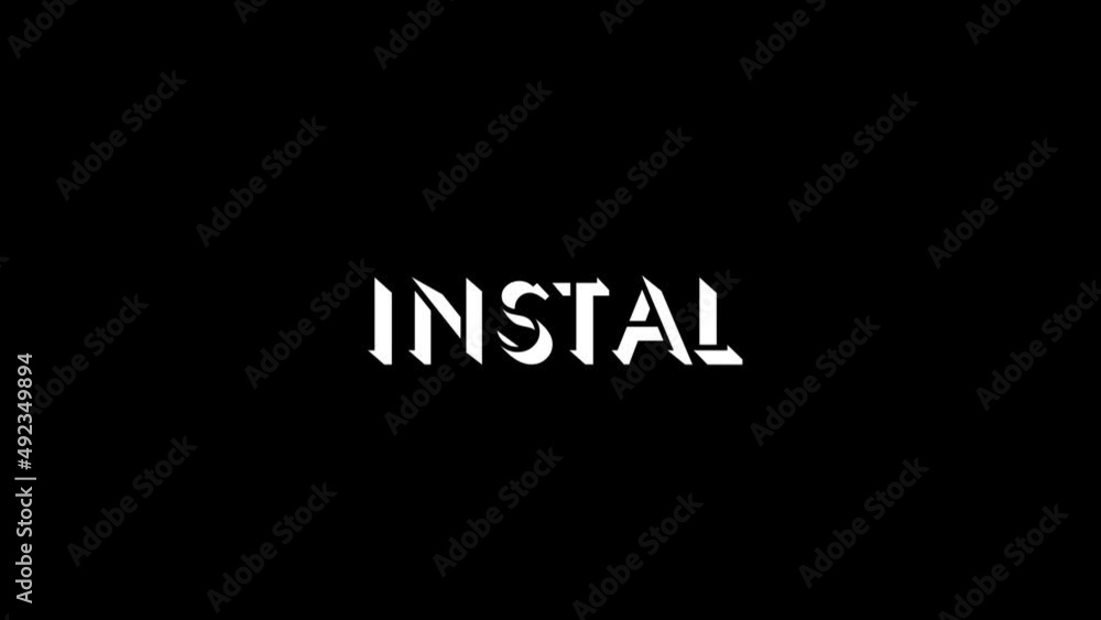 White picture of instal on a black background. program installation ...