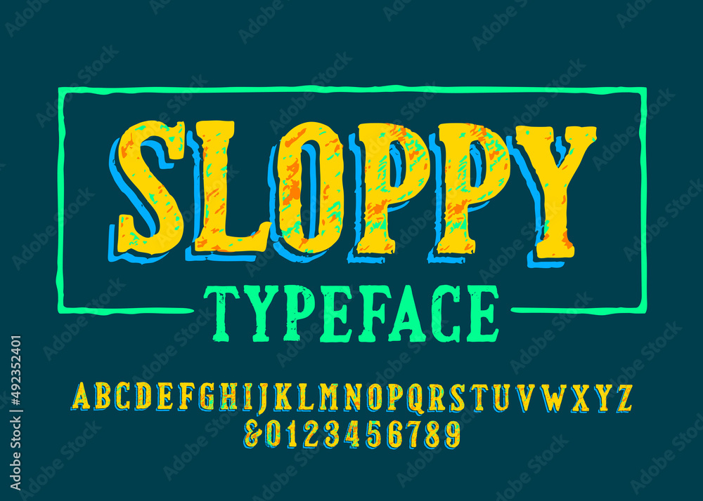 Photo & Art Print Sloppy alphabet font, epifantsev