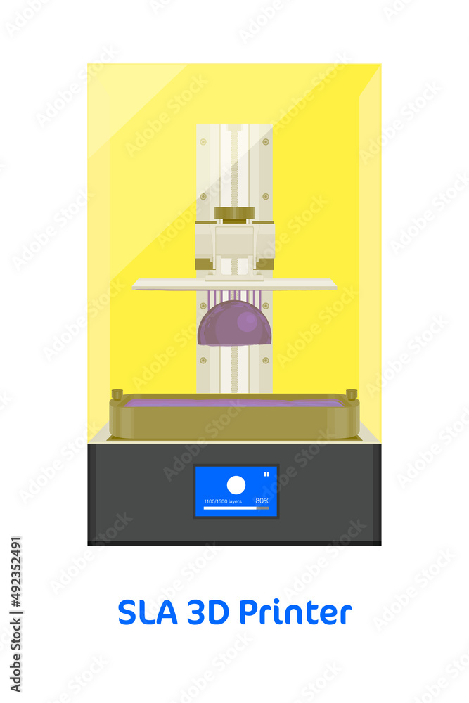 Vecteur Stock SLA 3D printer DLP LCD stereolithography printing ...