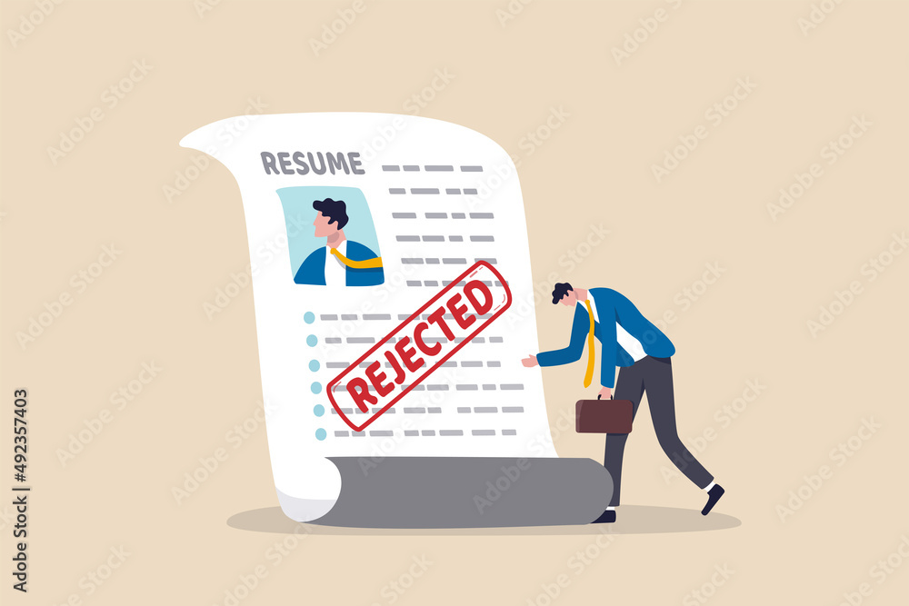 Job application rejected, disqualified or resume declined, HR human ...