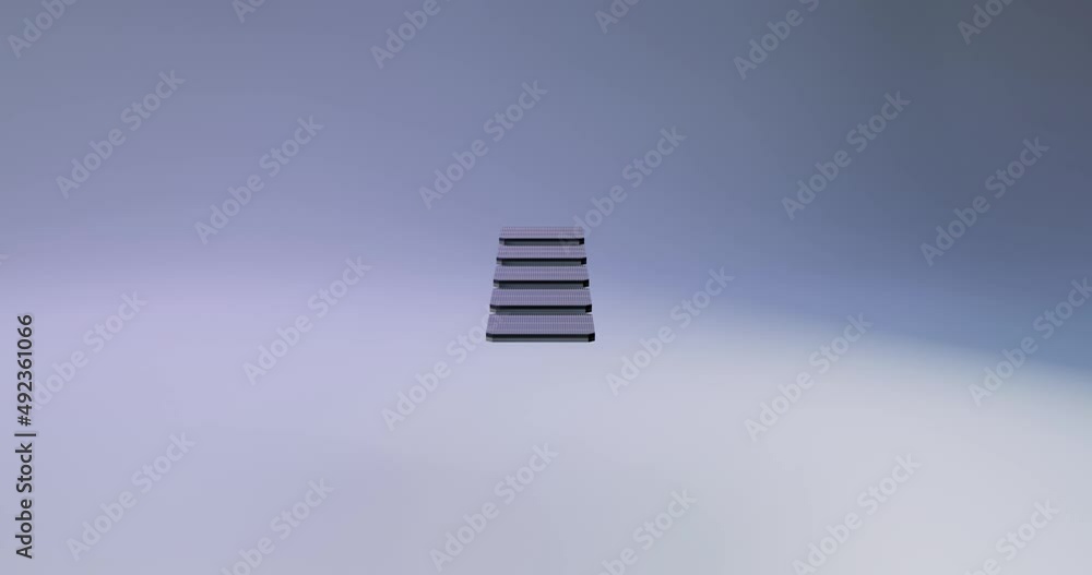 3d animation of disassembly of the solar battery, composition ...