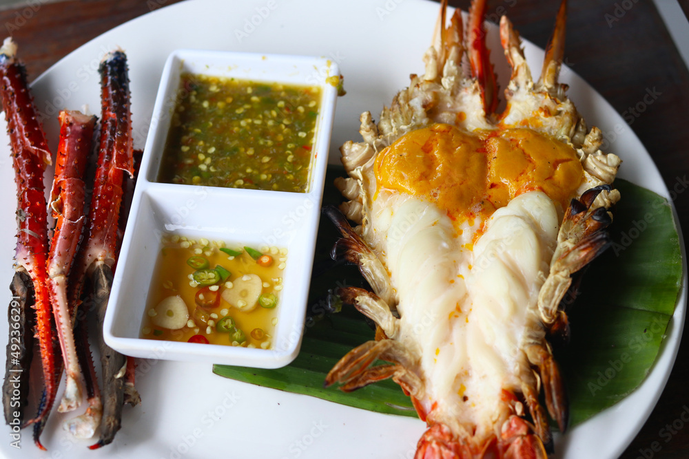 Grilled River Prawns recipe with head oil butter and spicy sauce. Fresh ...