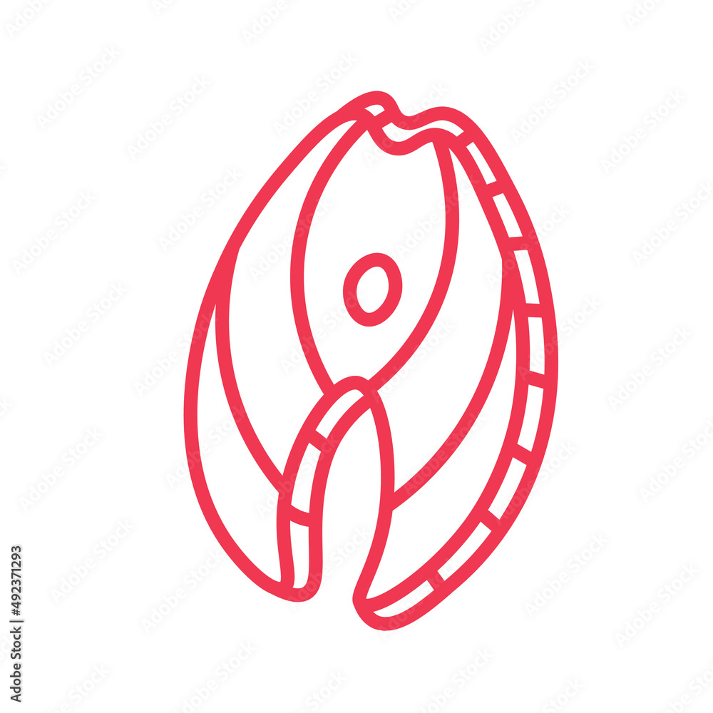 Seafood logo Fish fillet icon for web design or company contour ...