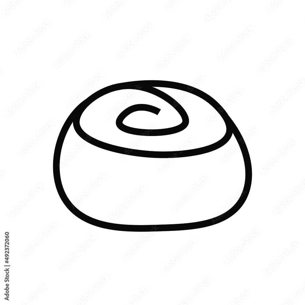 Cinnamon bun line icon art bun logo for site or company Vector logo ...