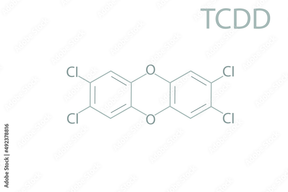 TCDD molecular skeletal chemical formula. Stock Vector | Adobe Stock