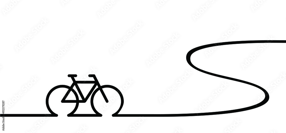 Cycling on the street. Stickman with cycle to work or school. Bike icon ...