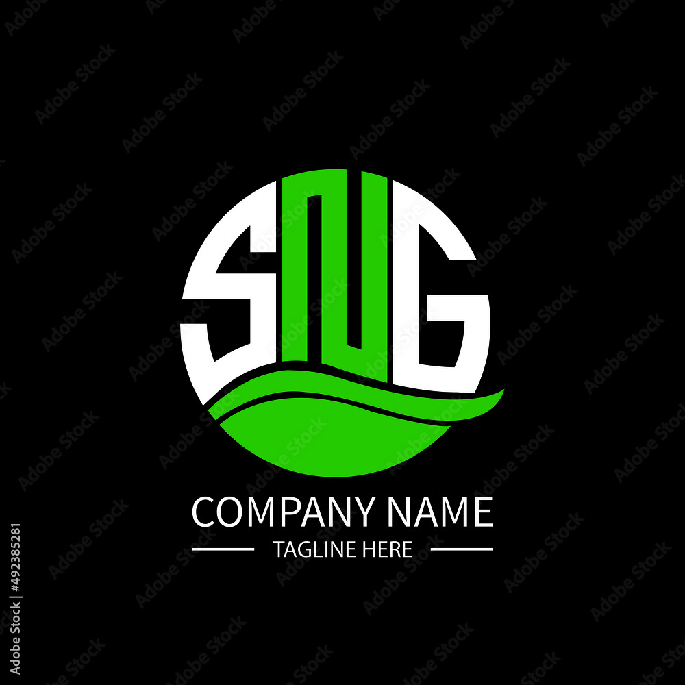 SNG logo monogram isolated on circle element design template, SNG ...