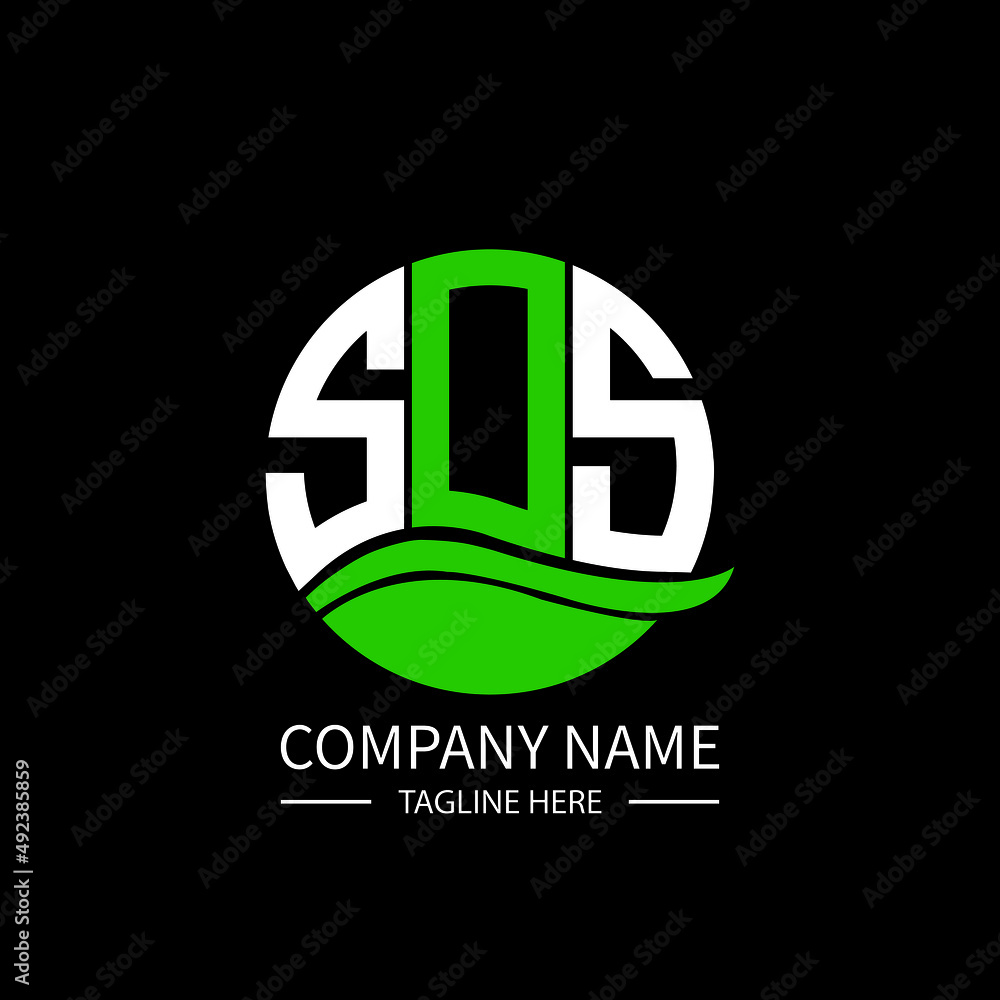 Vecteur Stock SOS logo monogram isolated on circle element design ...