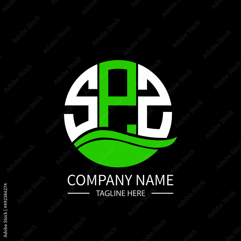 SPZ logo monogram isolated on circle element design template, SPZ ...