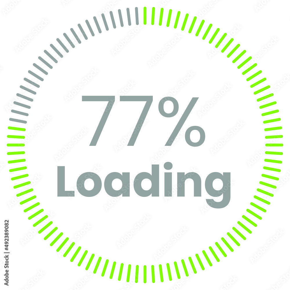 77% Loading. 77% circle diagrams Infographics vector, 77 Percentage ...