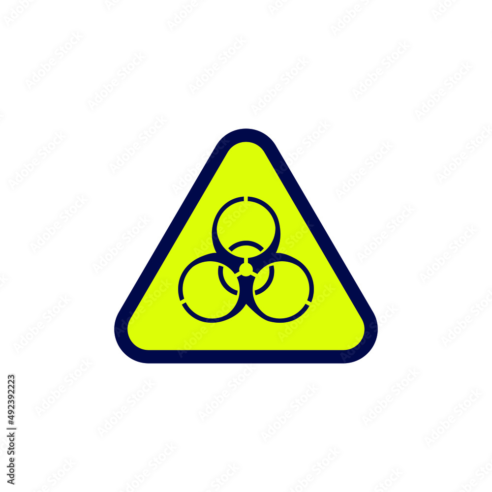 Biohazard icon, pictogram in yellow triangle, isolated on white ...