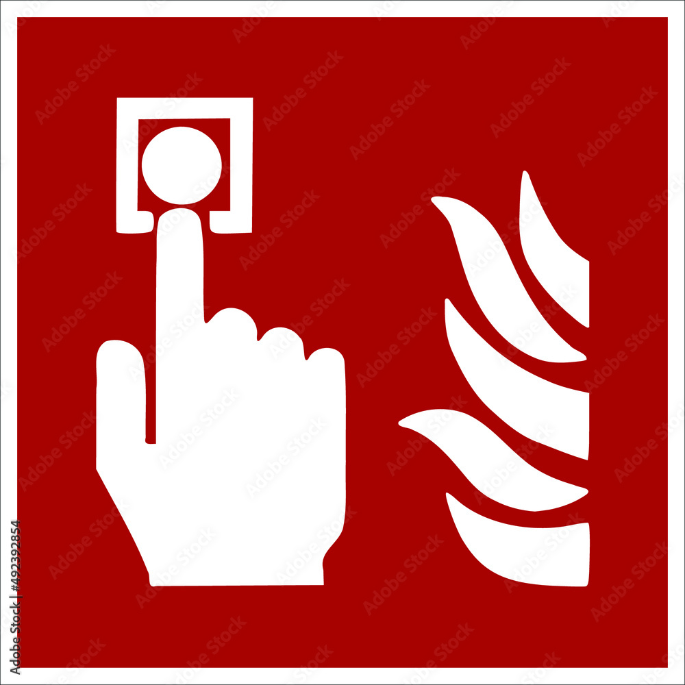 ISO 7010 F005 – Fire alarm call point as vector. Stock Vector | Adobe Stock