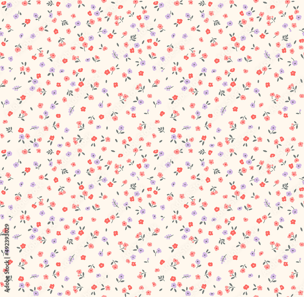 Spring flowers print. Vector seamless floral pattern. Floral design for ...