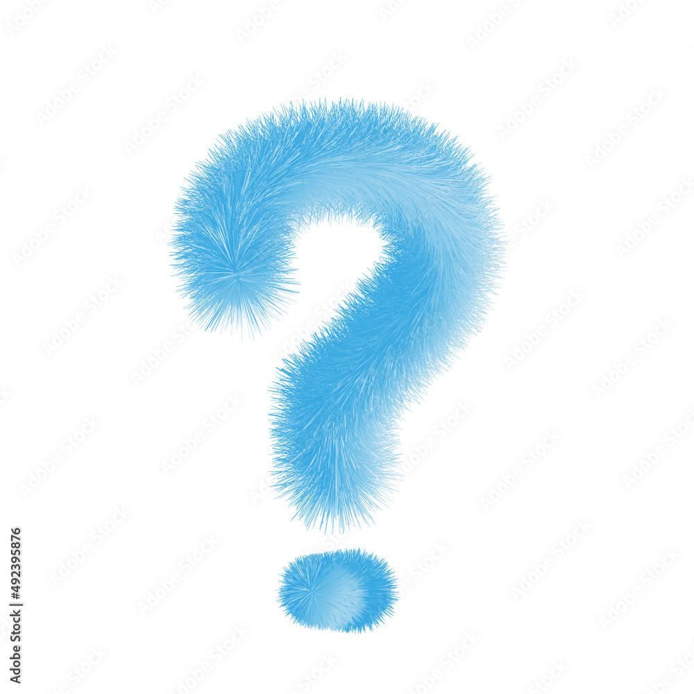 Furry question mark font vector. Easy editable question mark. Soft and ...