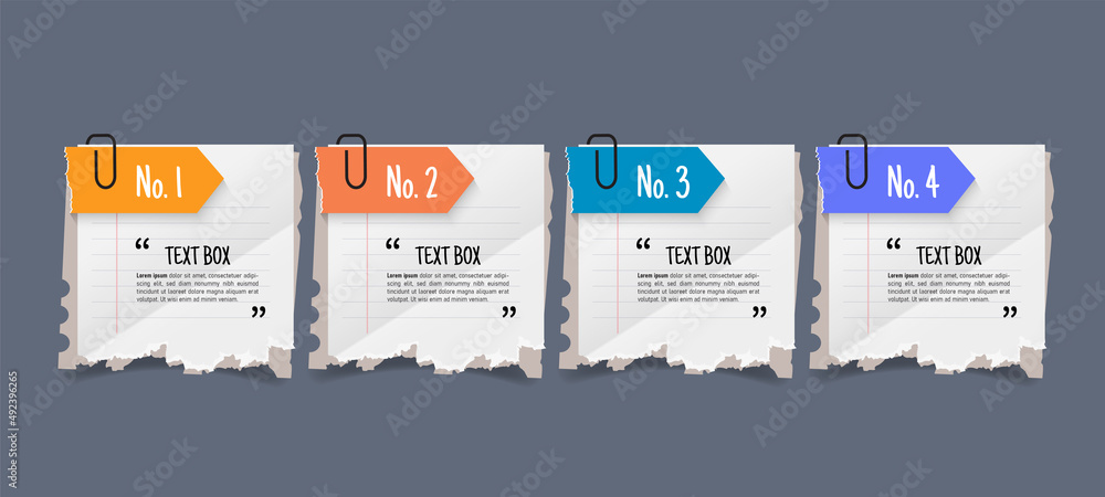 Text box design with note papers mockups. Stock Vector | Adobe Stock