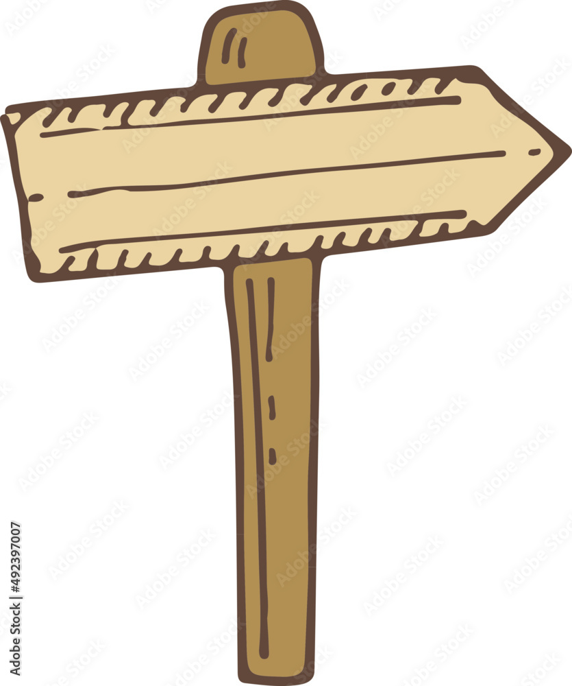 Hand-drawn wooden pointer illustration, Travel element, Adventure theme ...