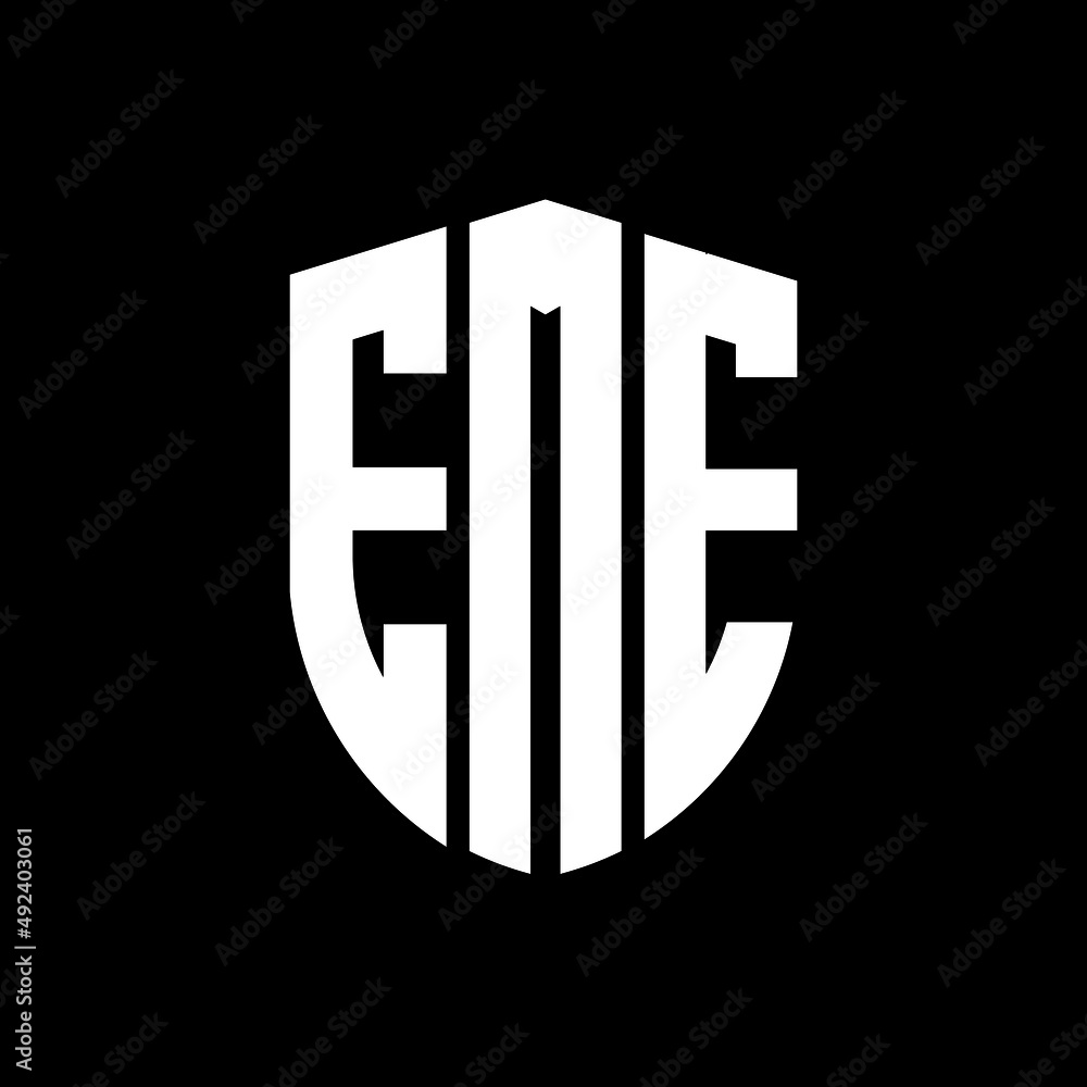 EME letter logo design. EME modern letter logo with black background ...