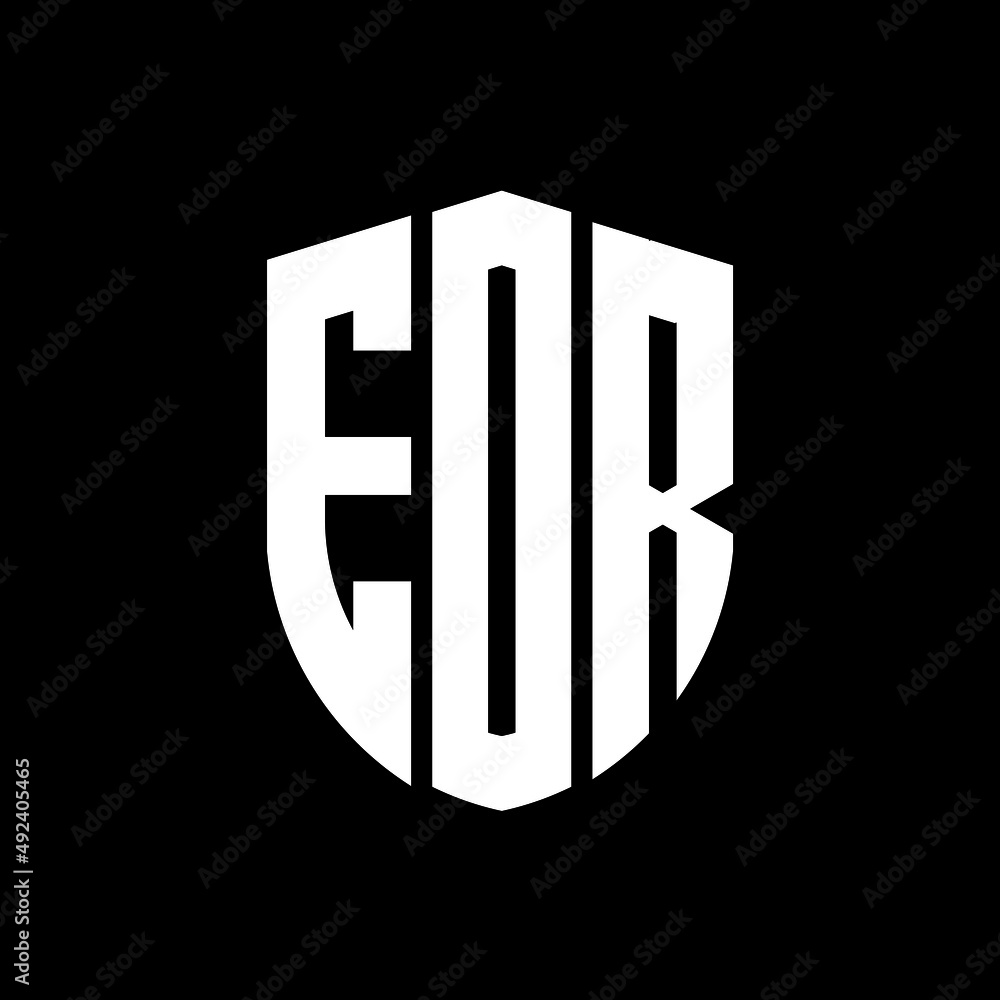 EOR letter logo design. EOR modern letter logo with black background ...
