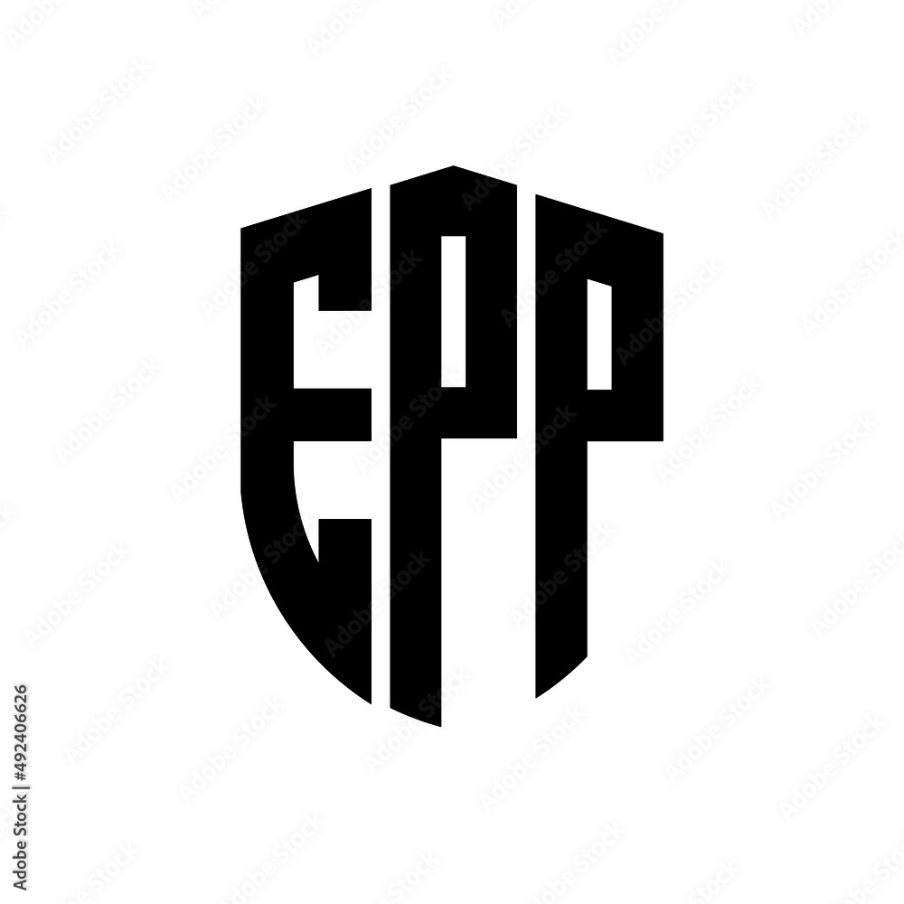 EPP letter logo design. EPP modern letter logo with black background ...