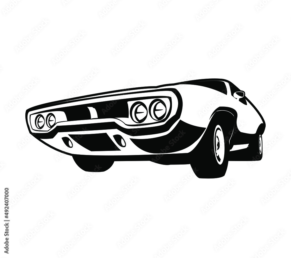 muscle car vector looks elegant from the front can be used as an icon ...