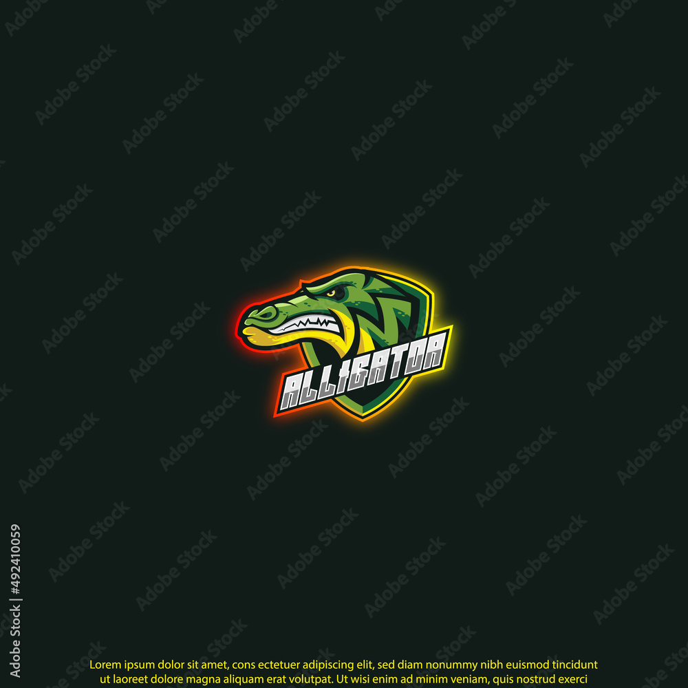 Alligator mascot logo design good use for symbol emblem identyti brand ...