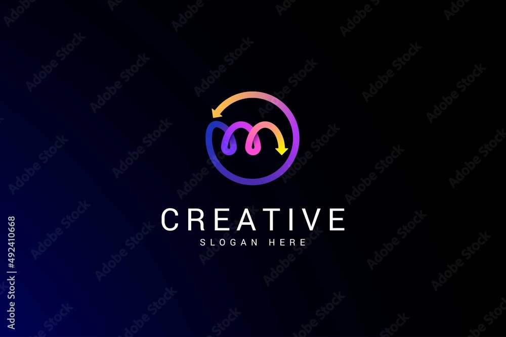 Letter M colorful motion logo Stock Vector | Adobe Stock