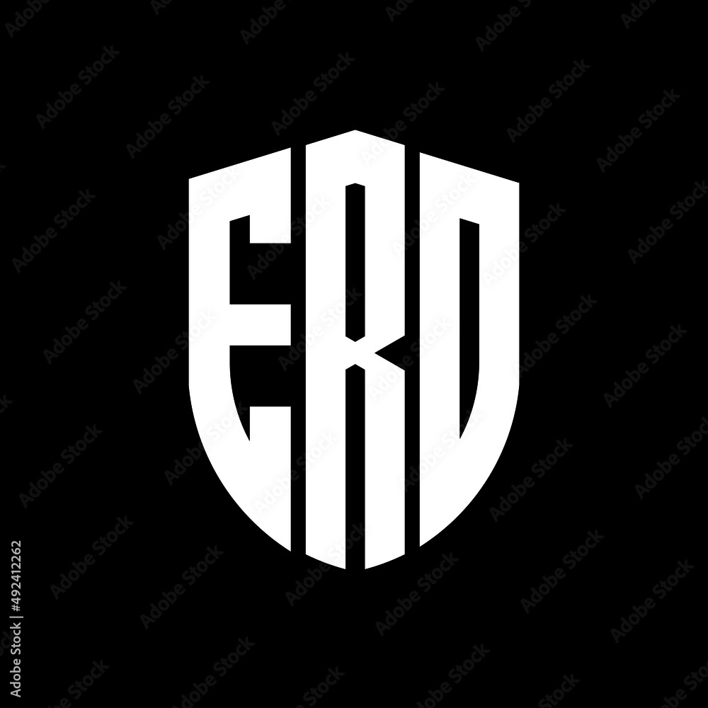 ERD letter logo design. ERD modern letter logo with black background ...