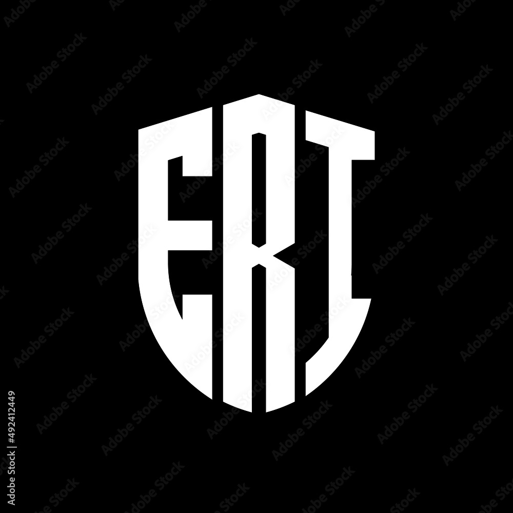 ERI letter logo design. ERI modern letter logo with black background ...