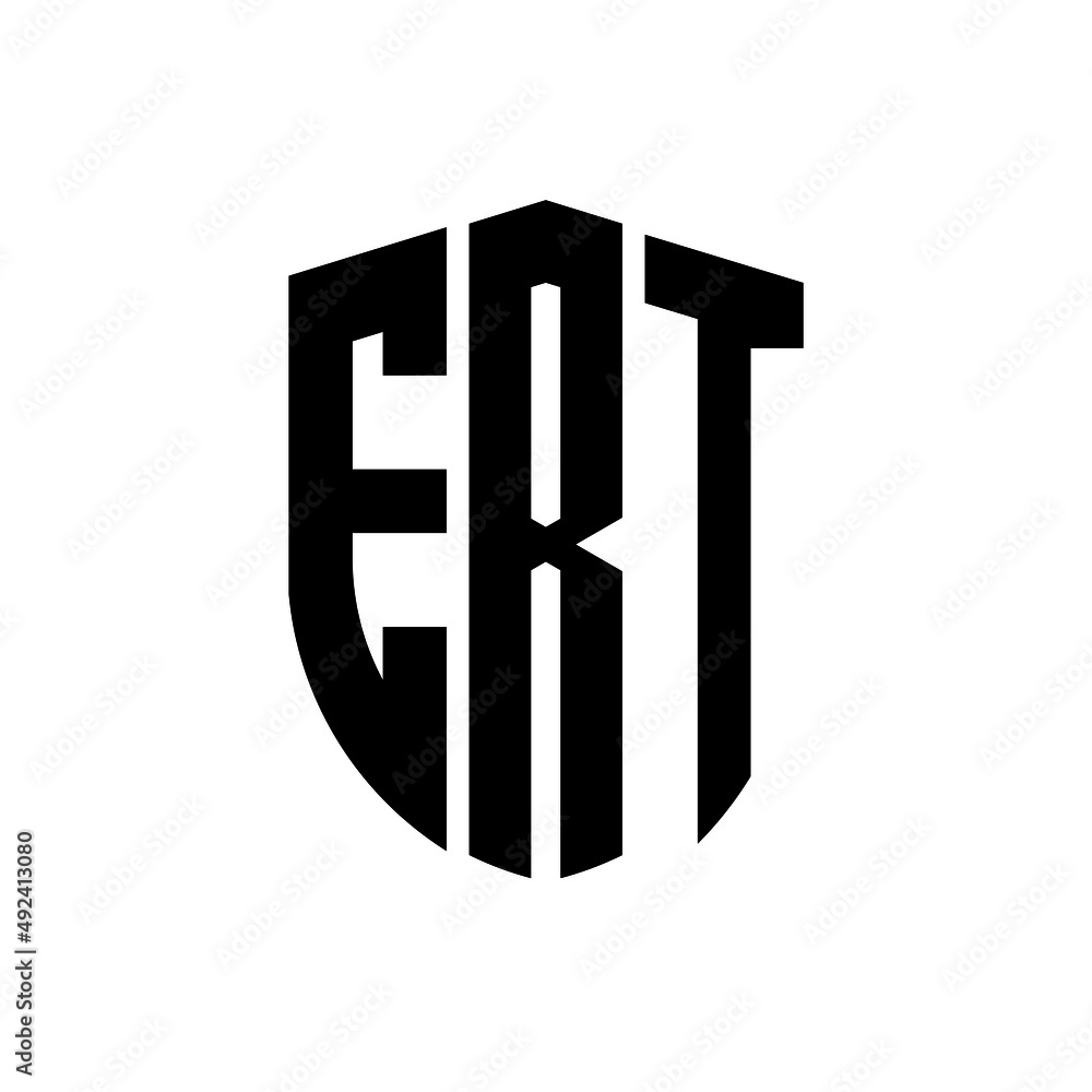 ERT letter logo design. ERT modern letter logo with black background ...