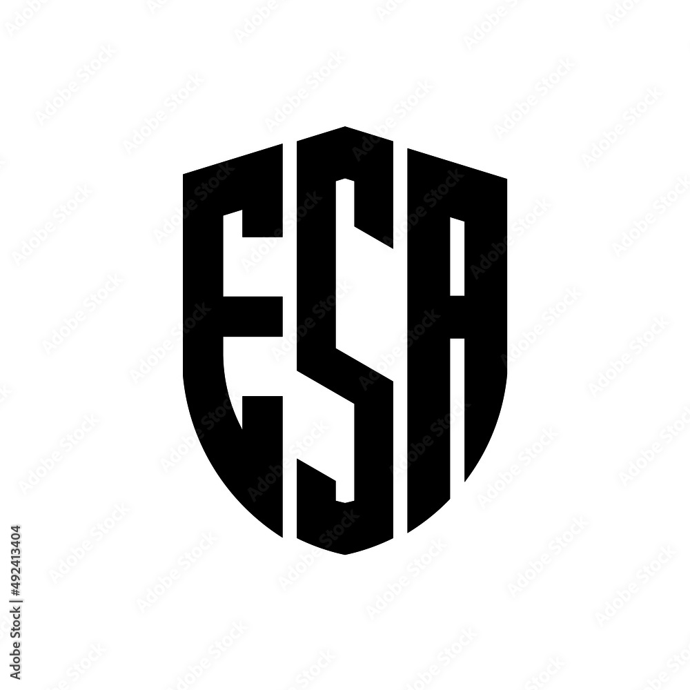 Vecteur Stock ESA letter logo design. ESA modern letter logo with black ...