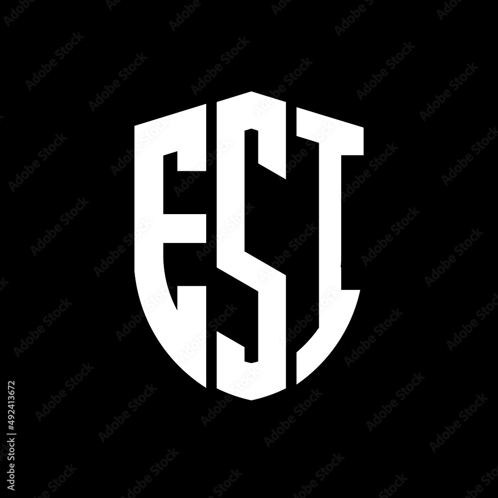 ESI letter logo design. ESI modern letter logo with black background ...