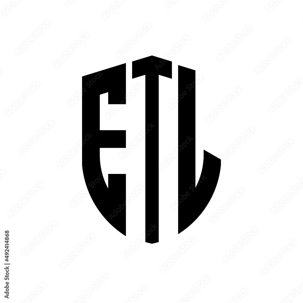 ETL letter logo design. ETL modern letter logo with black background. ETL creative letter logo ...