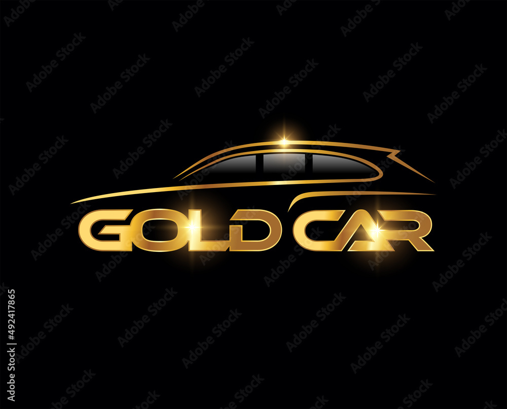 Golden Luxury car Logo Sign Stock Vector | Adobe Stock