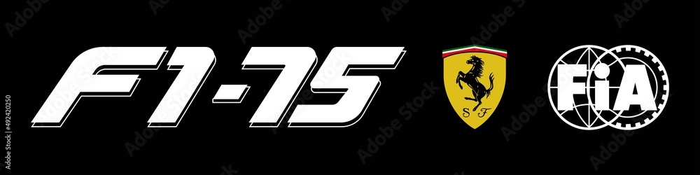 F1 Formula 1 logo. Celebrate 75th Anniversary in 2022. Anniversary logo ...