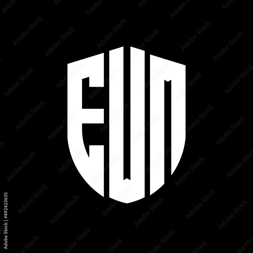 EWM letter logo design. EWM modern letter logo with black background ...