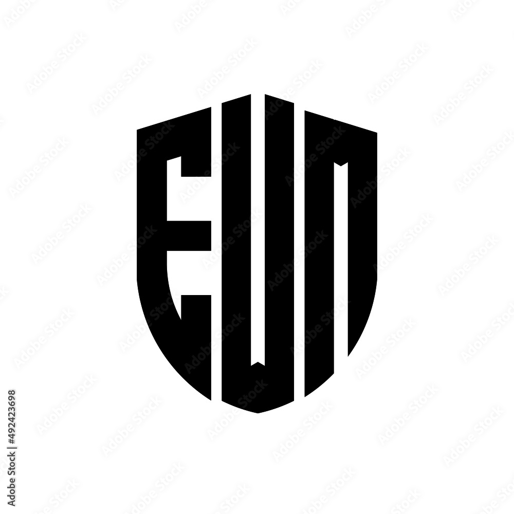 EWM letter logo design. EWM modern letter logo with black background ...