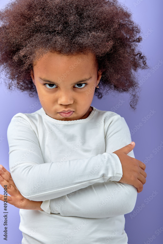 Naughty kid. Disobedience problem. Discipline punishment. Portrait of ...