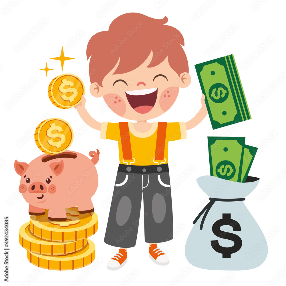 Cartoon Drawing For Economy And Finance Stock Vector | Adobe Stock
