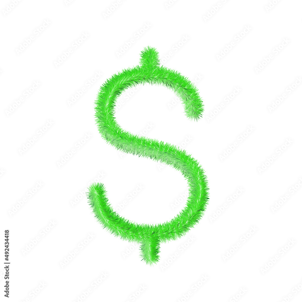 Dollar symbol currency grassy and furry icon. American dollar economy ...