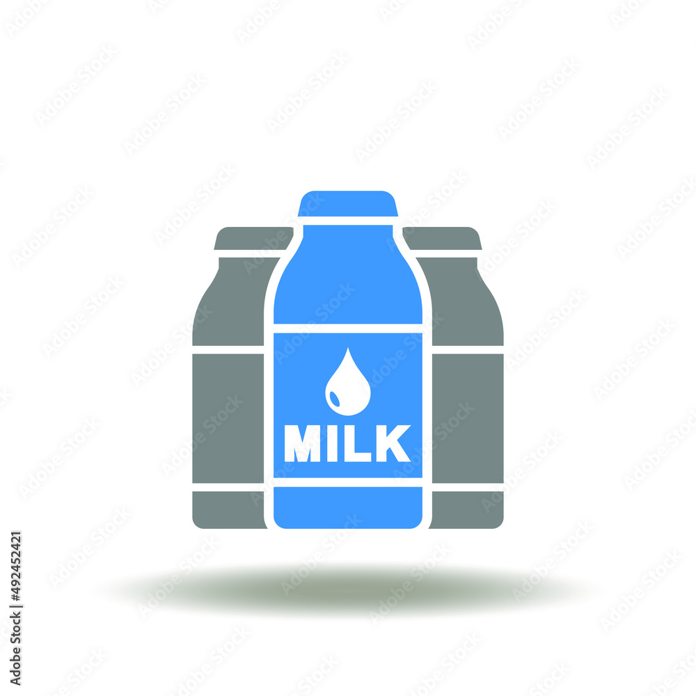 Vector Illustration Of Milk Bottles Symbol Of Dairy Farm Icon Of Milk