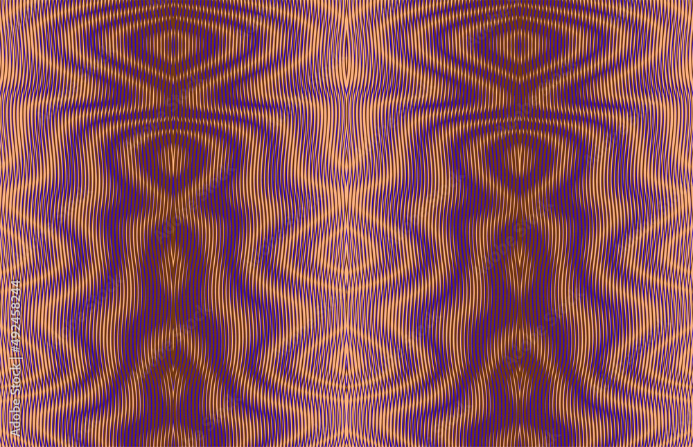 Soft geometric abstract linear texture with optical illusion and moir effect in trendy earth ...