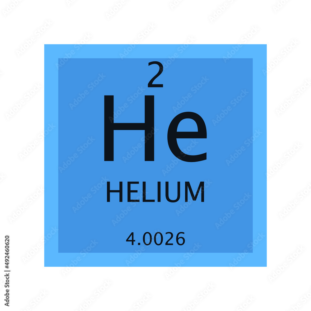 He Helium Noble gas Chemical Element Periodic Table. Simple flat square ...