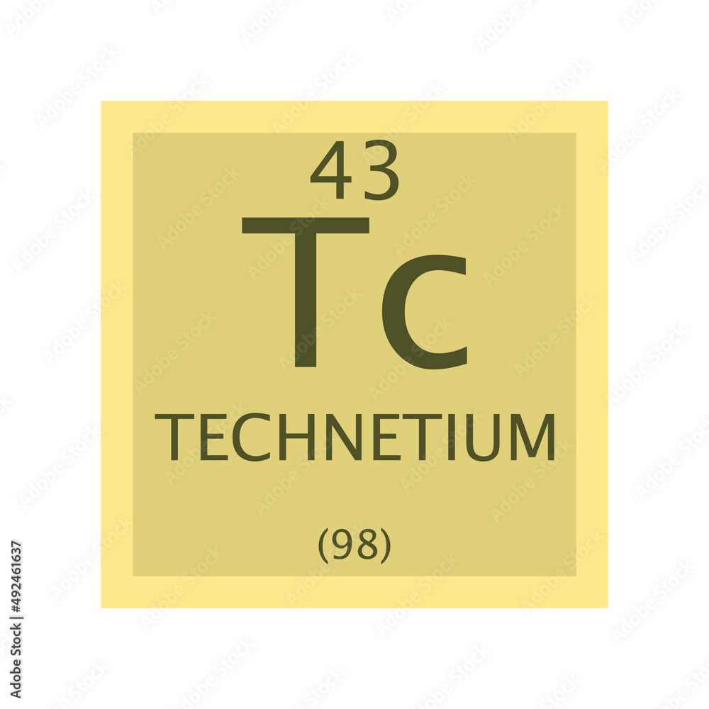Tc Technetium Transition metal Chemical Element Periodic Table. Simple ...