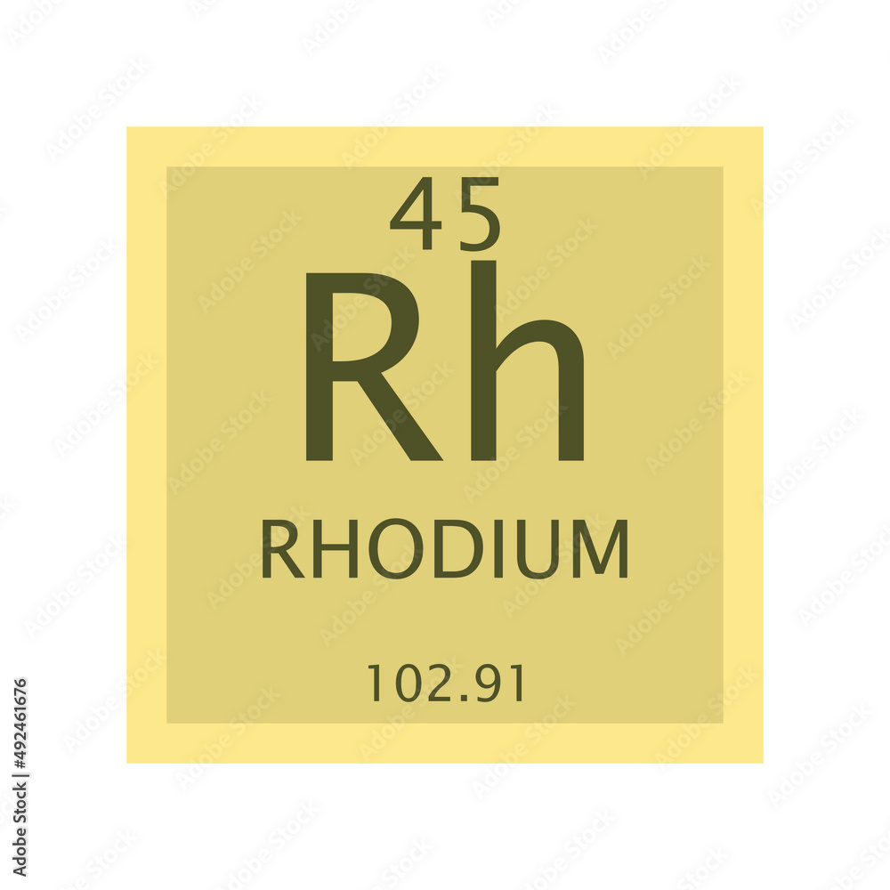Vecteur Stock Rh Rhodium Transition metal Chemical Element Periodic ...