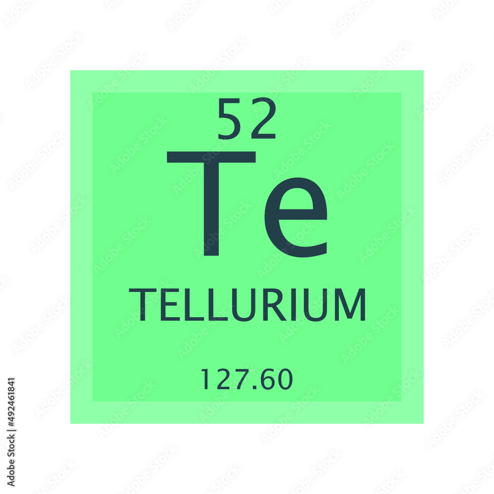 Te Tellurium Metalloid Chemical Element Periodic Table. Simple flat ...