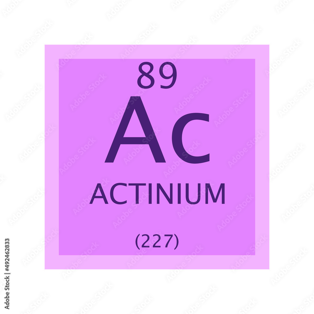 Ac Actinium Actinoid Chemical Element Periodic Table. Simple flat ...